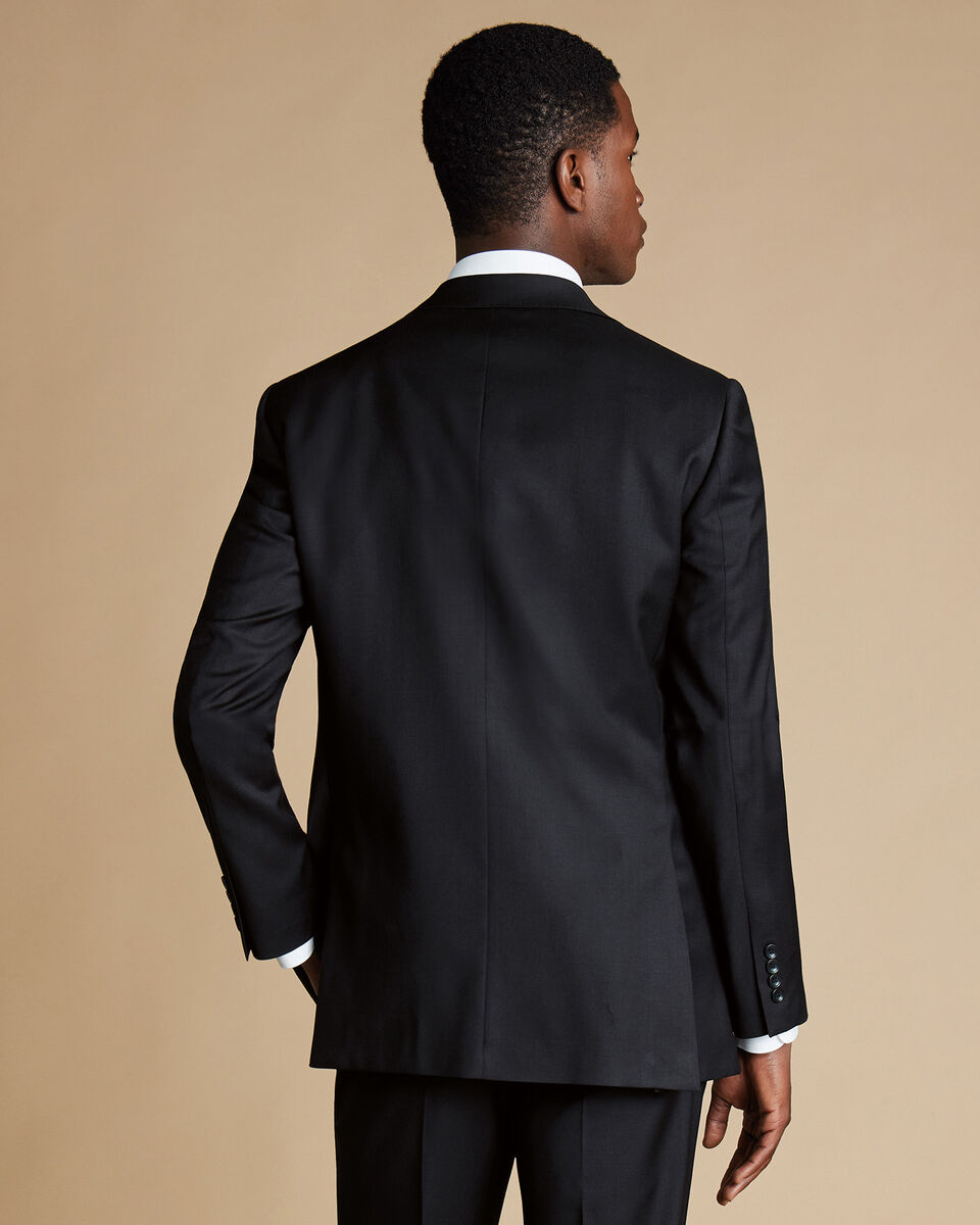 Natural Stretch Twill Suit Jacket - Black | Charles Tyrwhitt