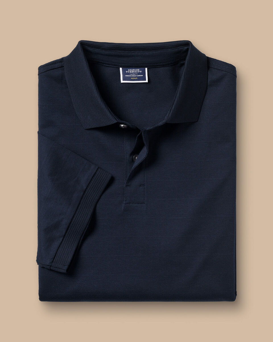 Performance Texture Polo - Dark Navy | Charles Tyrwhitt