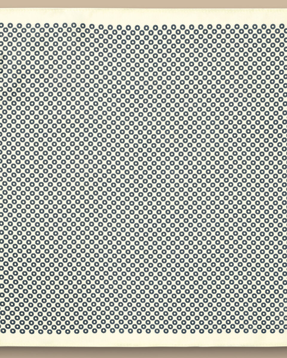 Circle Print Silk Pocket Square - Ivory | Charles Tyrwhitt