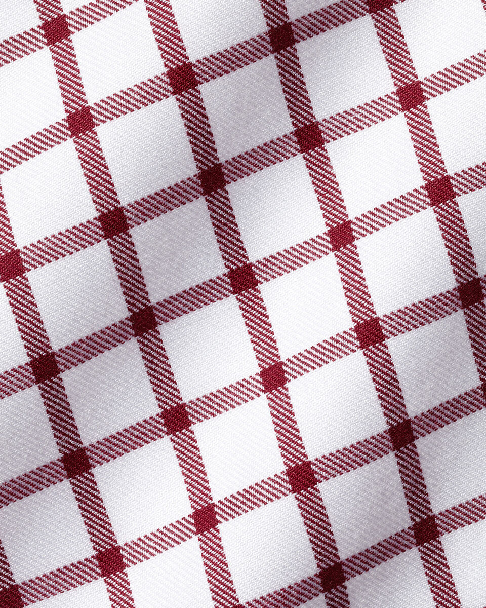 Non-Iron Twill Check Shirt - Berry | Charles Tyrwhitt