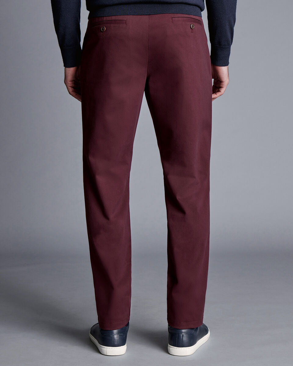 Ultimate Non-Iron Chinos - Wine Red | Charles Tyrwhitt