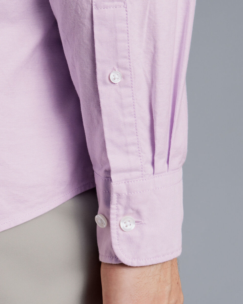 Button-Down Collar Washed Oxford Shirt - Violet Purple | Charles Tyrwhitt