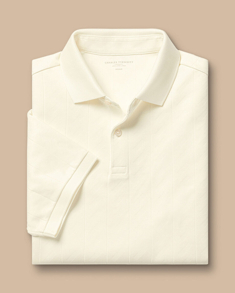 Textured Polo - Cream | Charles Tyrwhitt