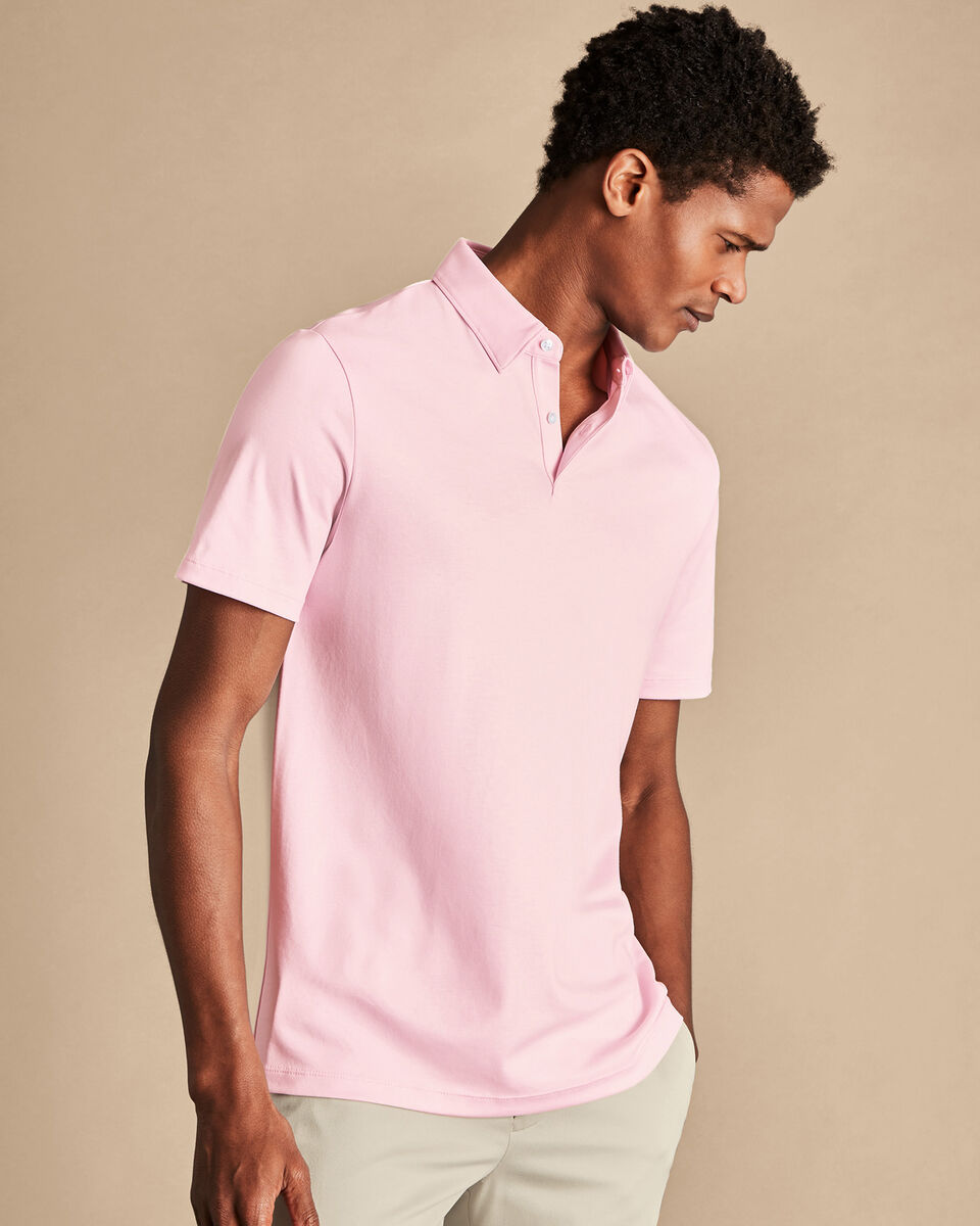 Smart Jersey Polo - Light Pink | Charles Tyrwhitt