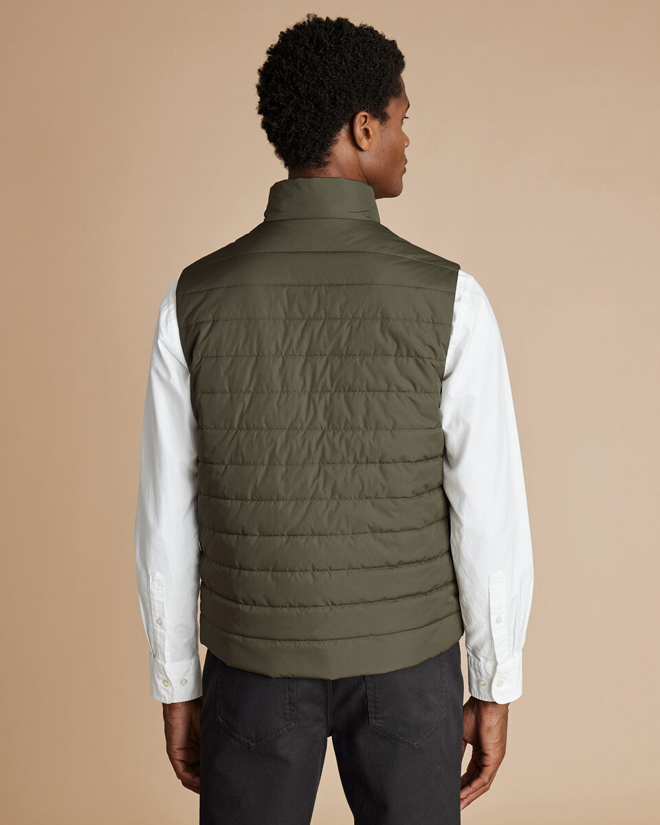 Lightweight Quilted Gilet - Olive Green | Charles Tyrwhitt