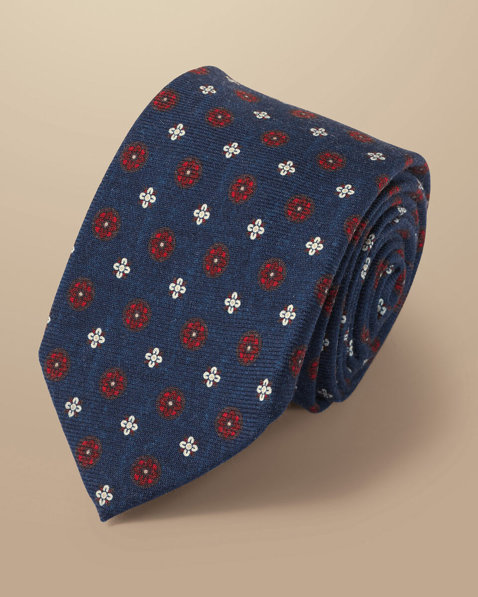 Medallion Wool Tie - Royal Blue | Charles Tyrwhitt