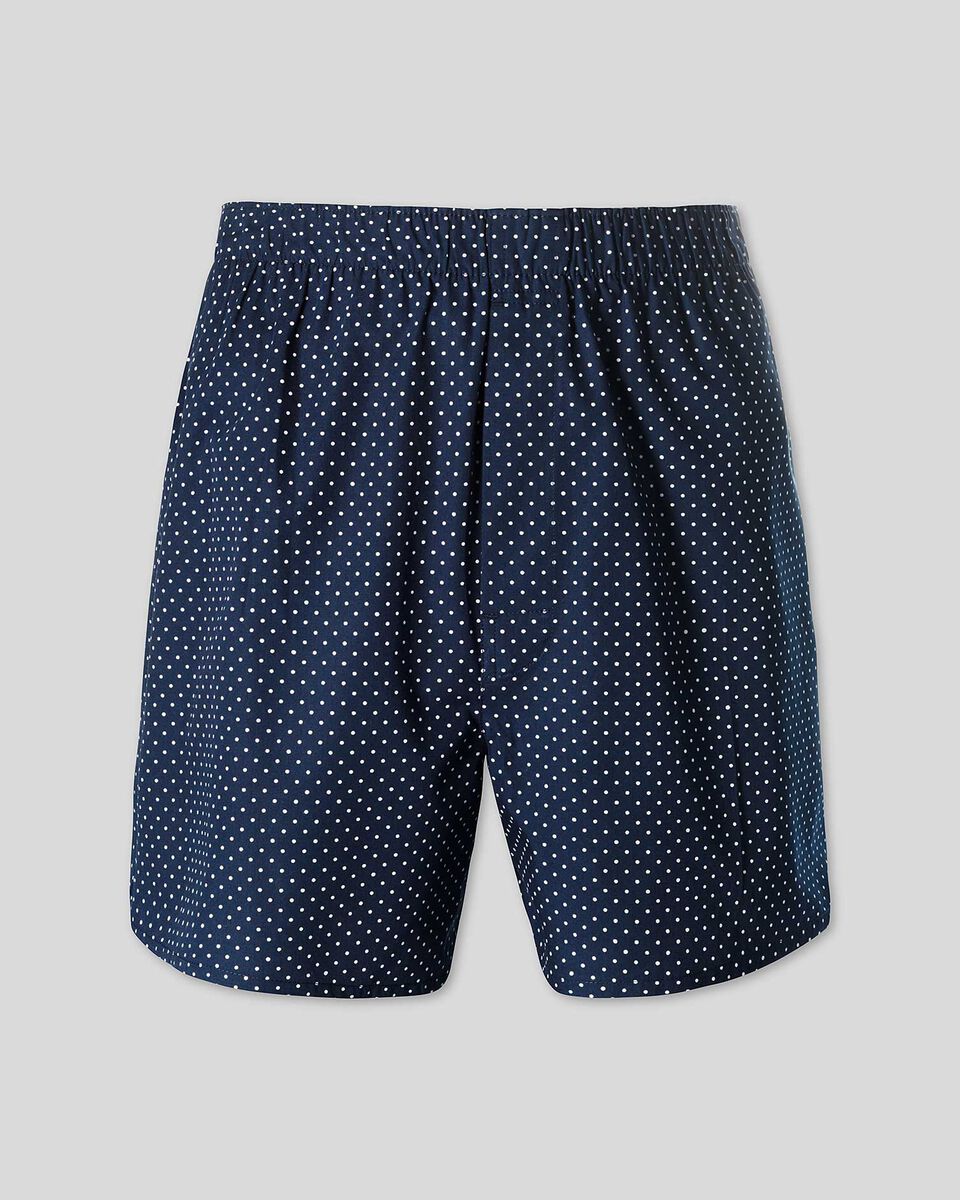 Printed Dot Woven Boxers - Navy | Charles Tyrwhitt