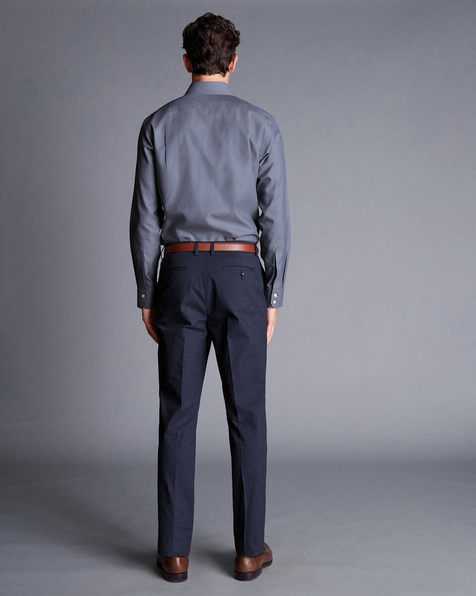 Smart Cotton Stretch Pants - Ink Blue | Charles Tyrwhitt