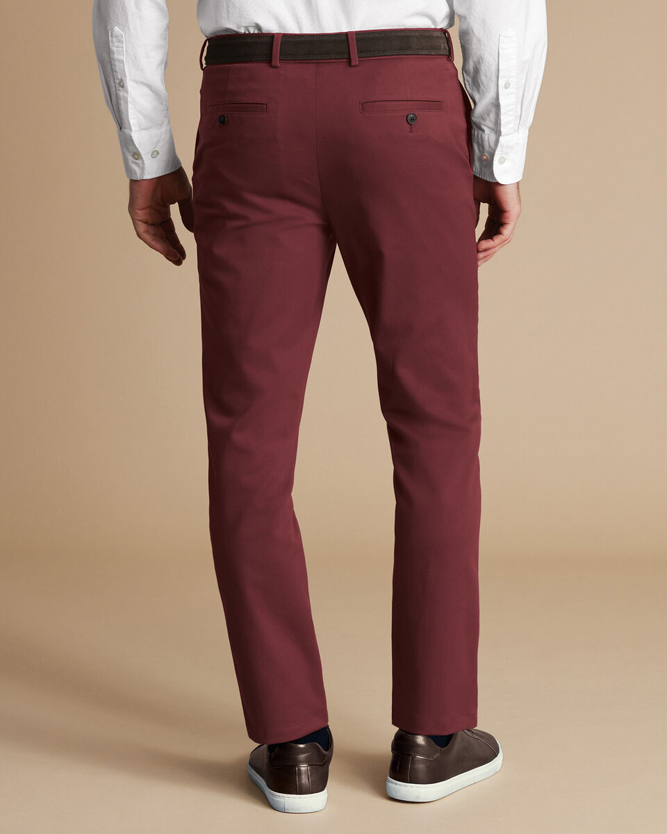 Ultimate Non-Iron Chinos - Maroon Red | Charles Tyrwhitt