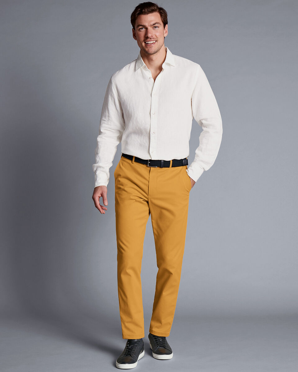 Ultimate Non-Iron Chinos - Yellow | Charles Tyrwhitt