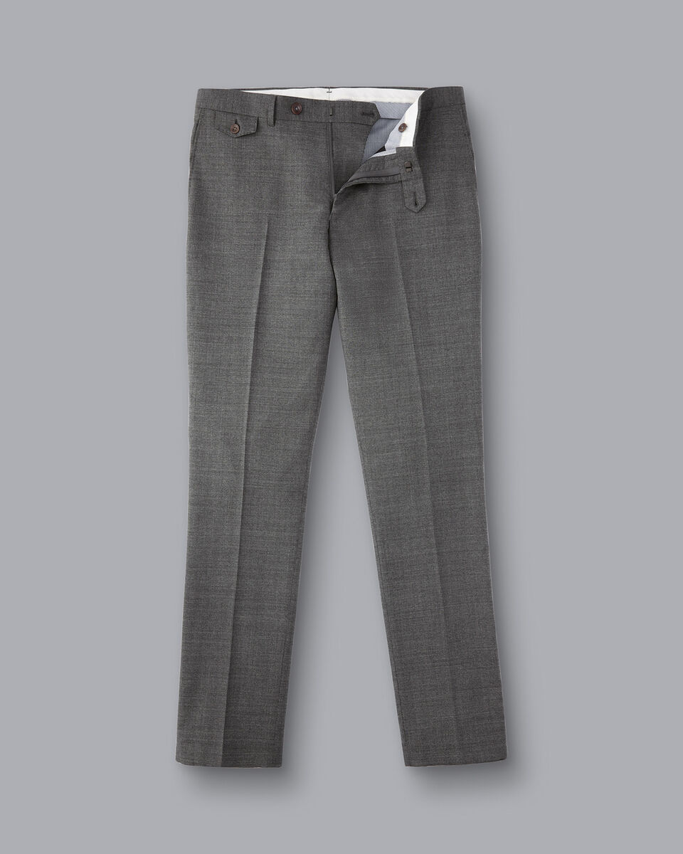 Smart Italian Luxury Pants - Grey | Charles Tyrwhitt
