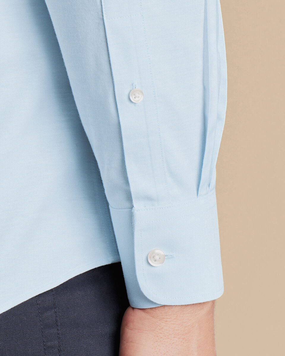 Button-Down Collar Non-Iron Stretch Oxford Shirt - Sky Blue | Charles ...