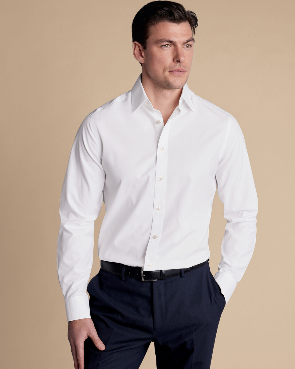 Non-Iron Poplin Shirt - White | Charles Tyrwhitt