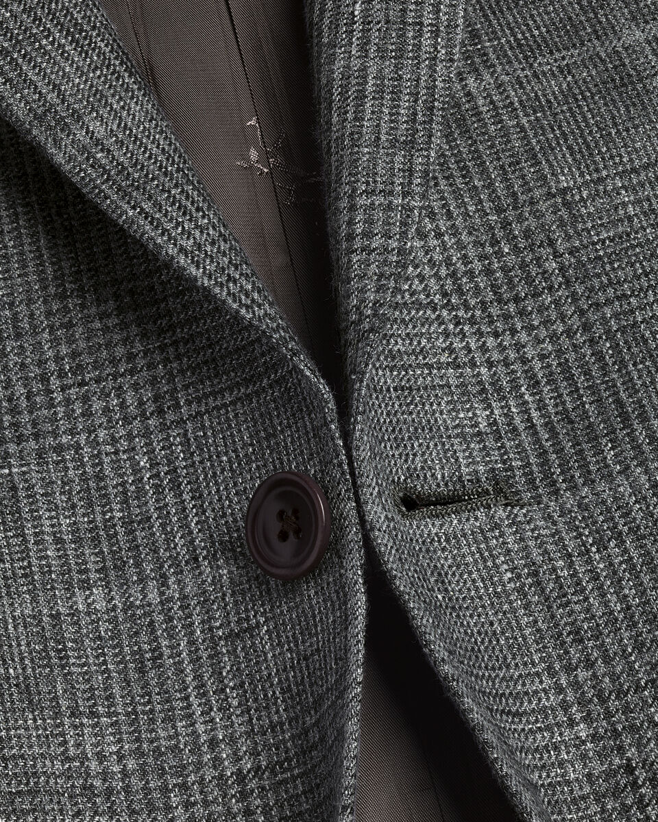 Linen Check Jacket - Light Grey | Charles Tyrwhitt