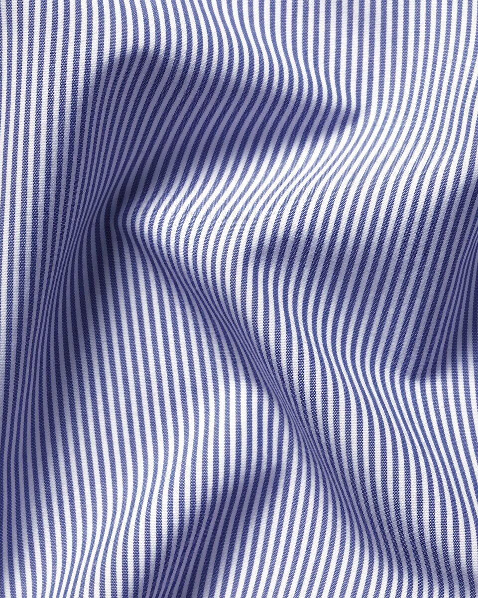 Cutaway Collar Non-Iron Bengal Stripe Shirt - Royal Blue | Charles Tyrwhitt