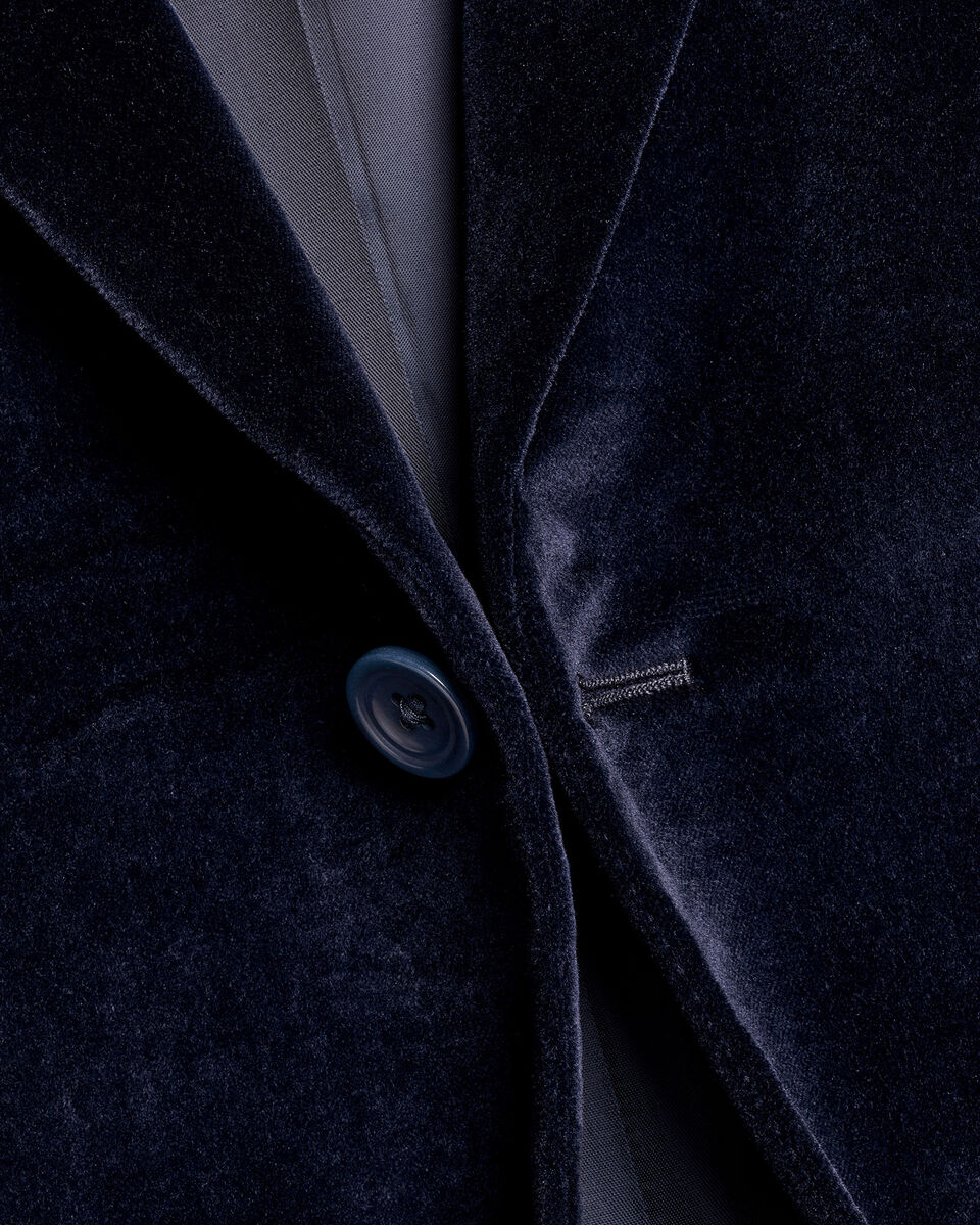 Italian Velvet Jacket - Navy | Charles Tyrwhitt