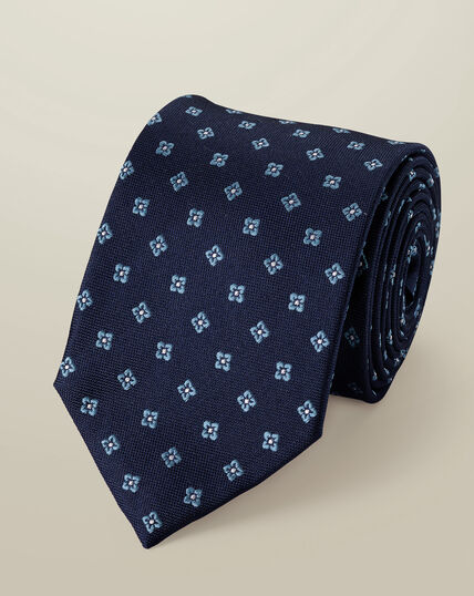 dark blue pattern tie