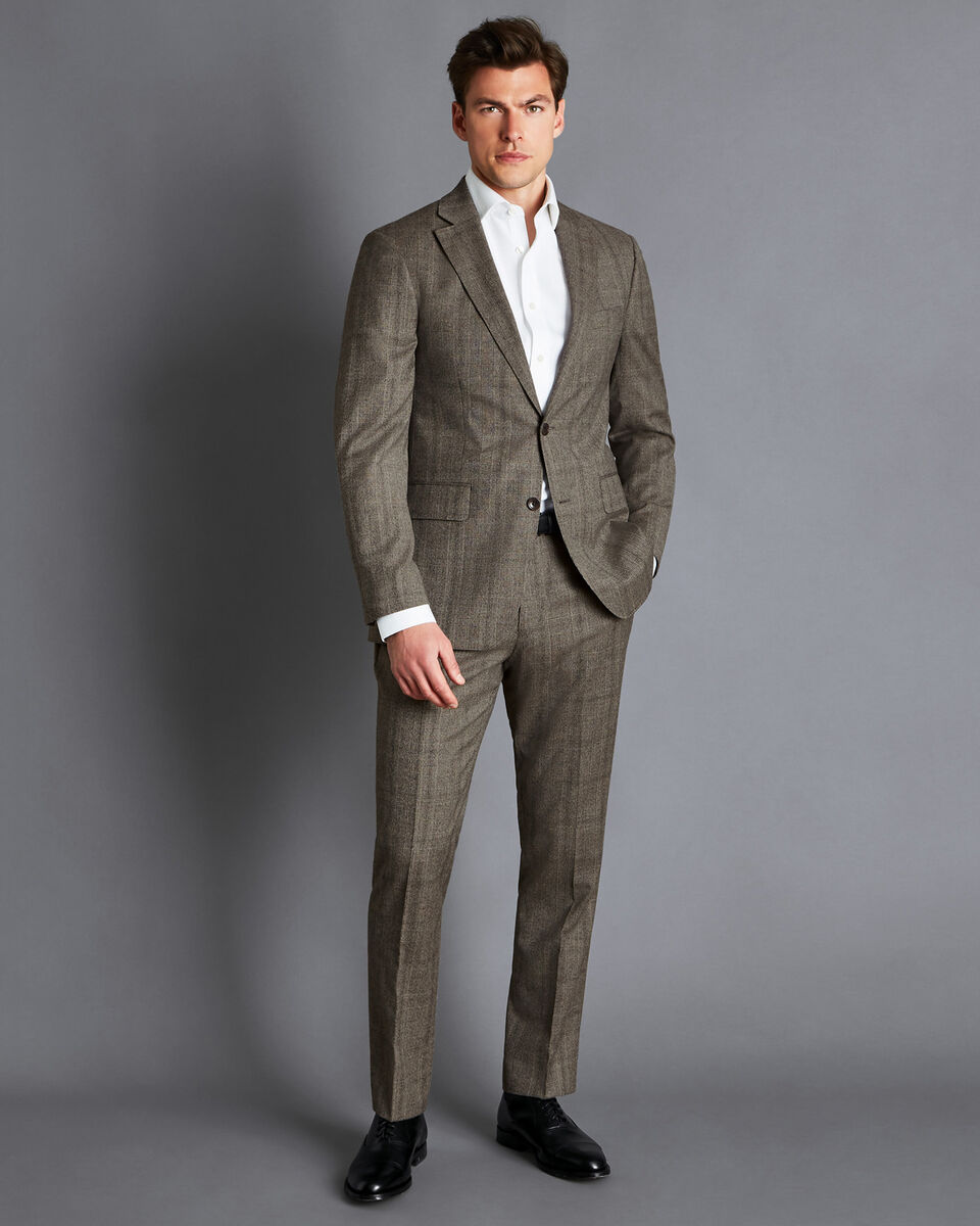 Prince of Wales Check Suit - Oatmeal | Charles Tyrwhitt