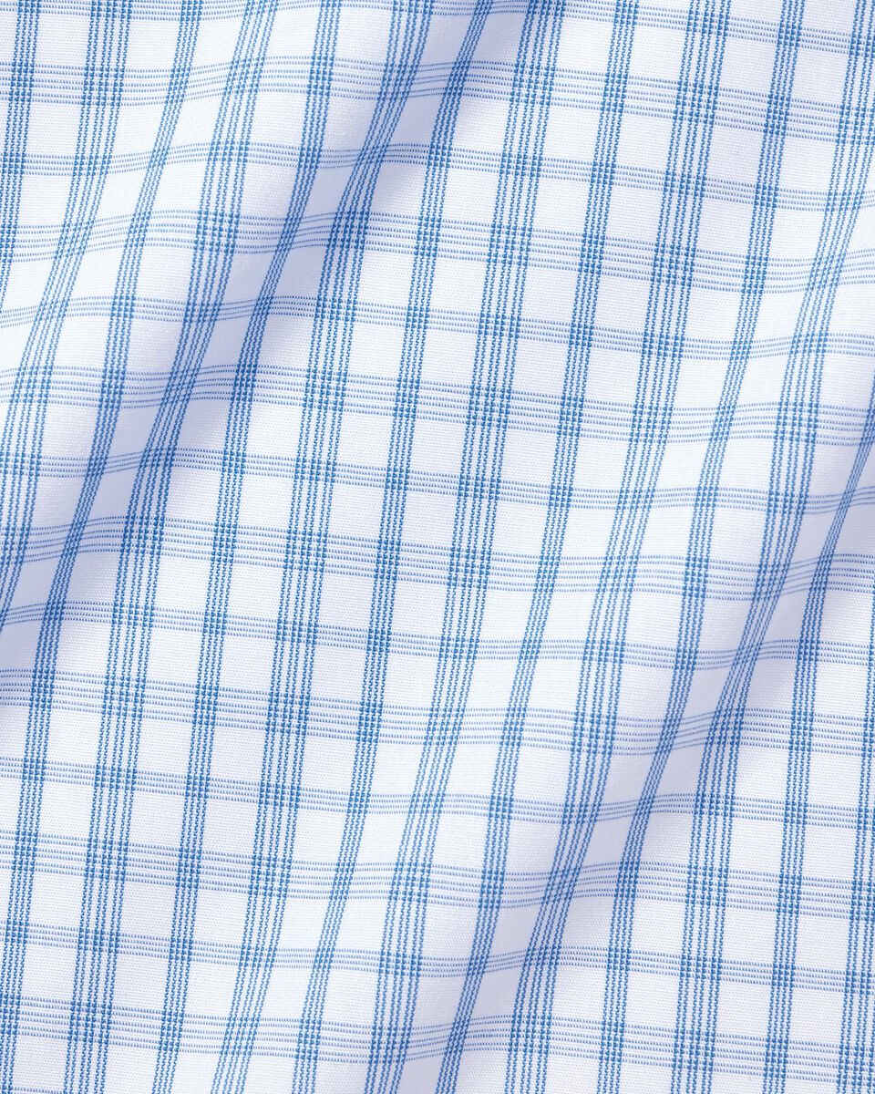 Spread Collar Non-Iron Graph Check Cutaway Shirt - Royal Blue | Charles ...