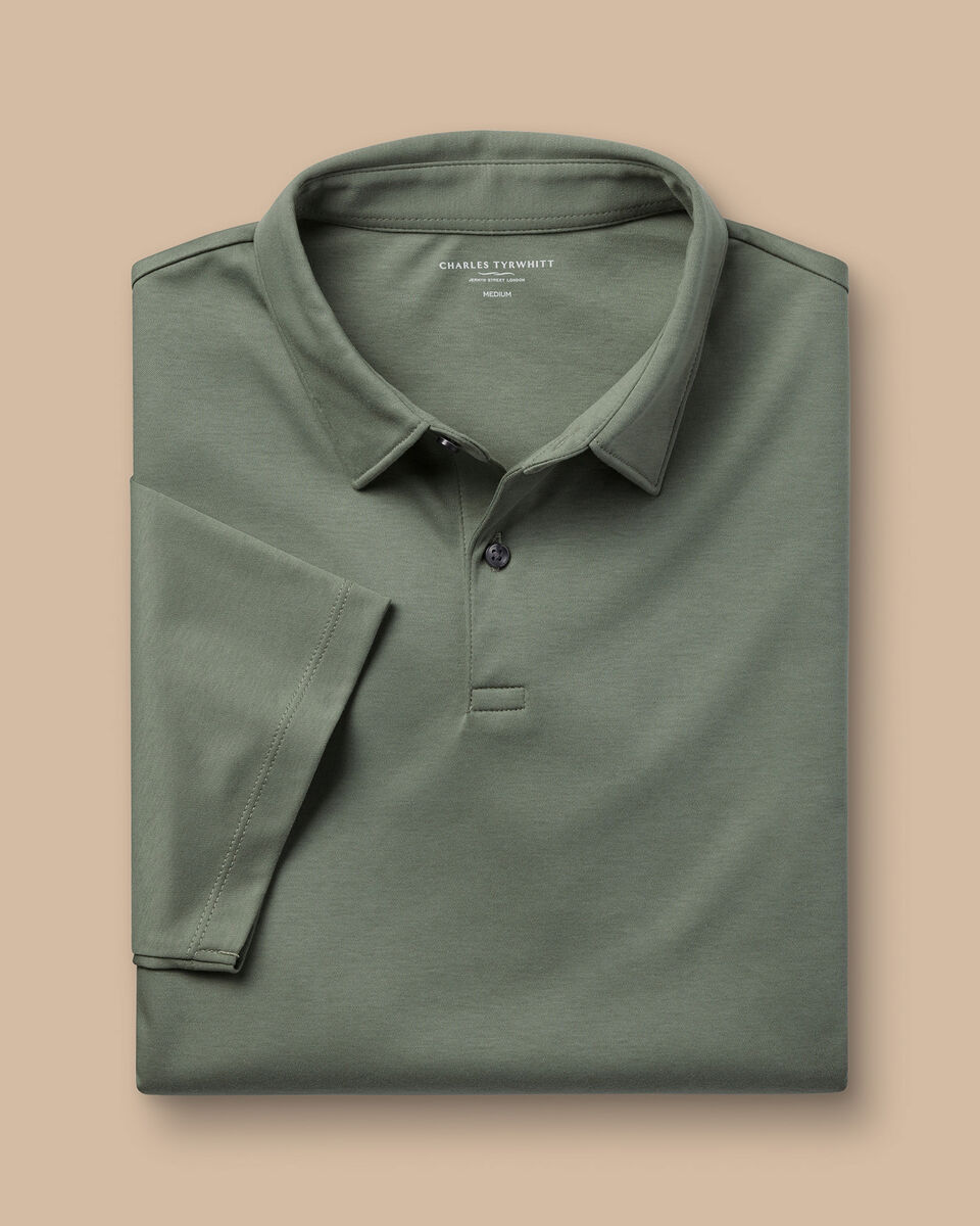 Smart Jersey Polo - Sage Green | Charles Tyrwhitt