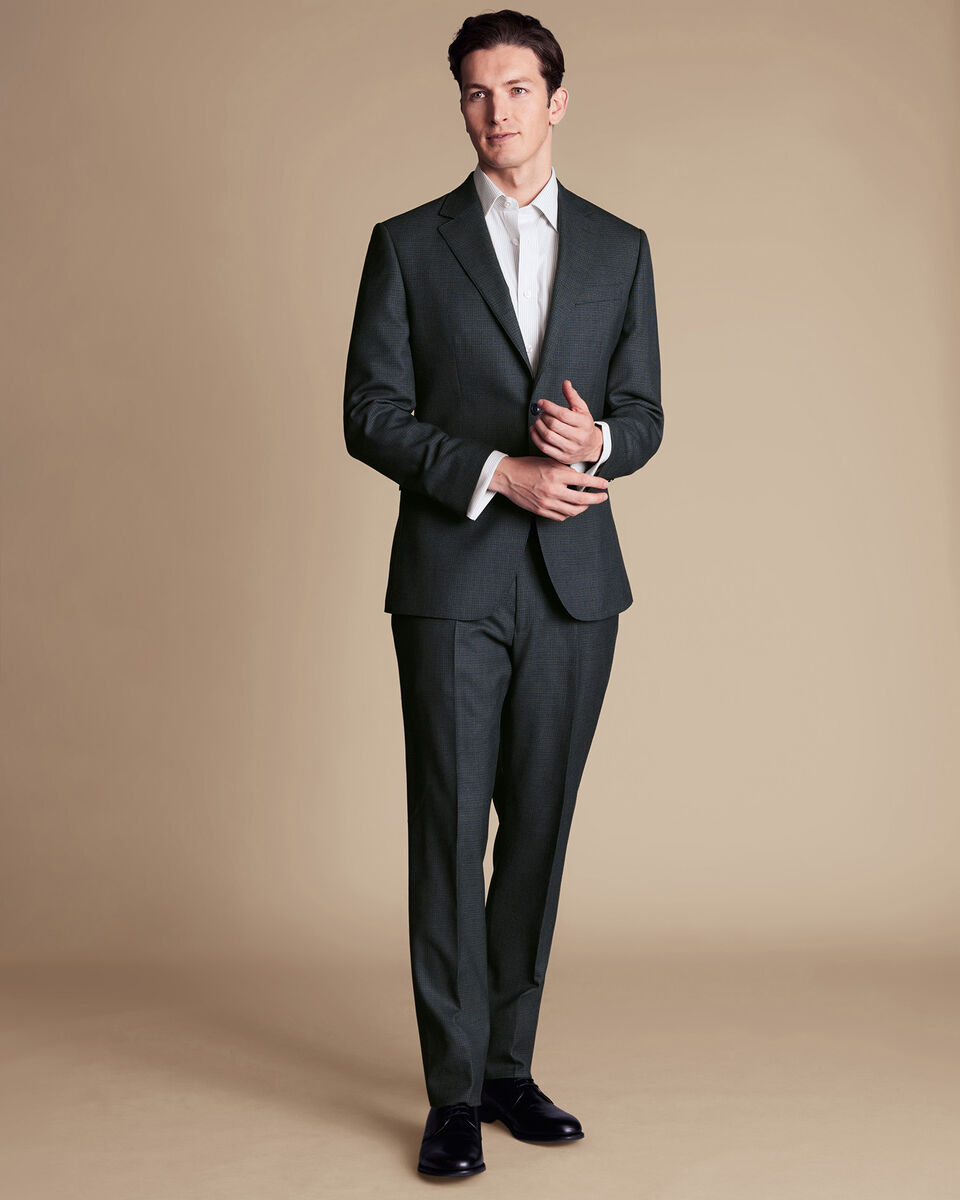 Micro Check Suit - Dark Grey | Charles Tyrwhitt