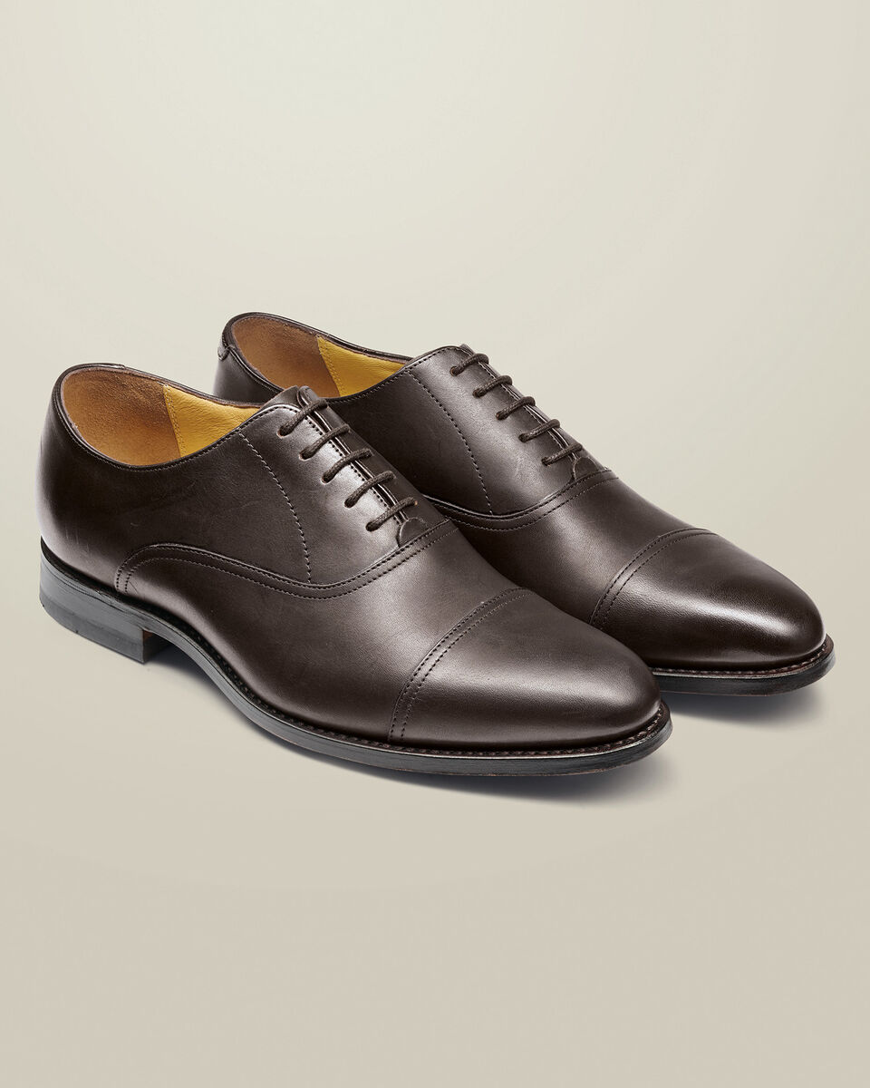 Leather Oxford Shoes - Dark Chocolate | Charles Tyrwhitt