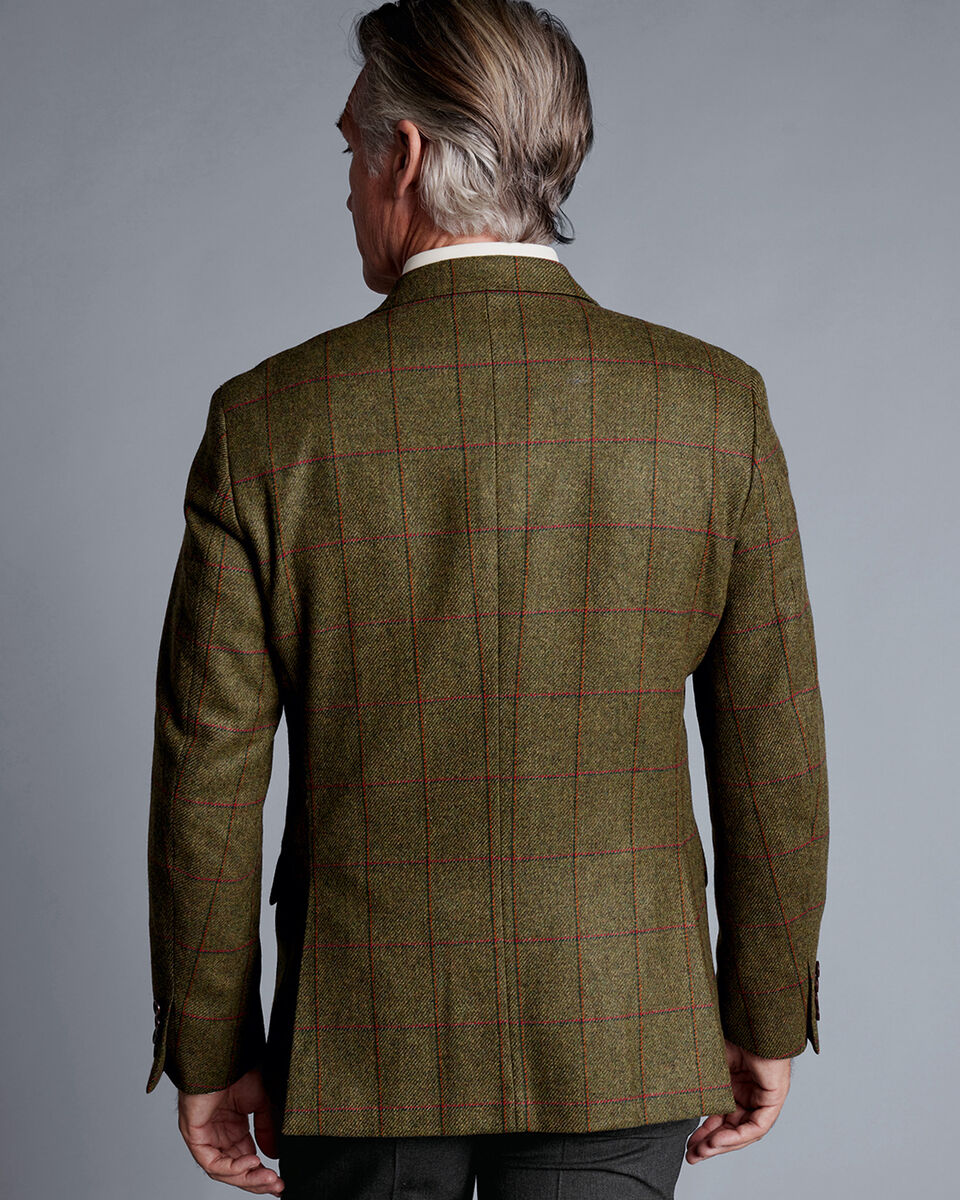 Textured Wool Jacket - Olive Green | Charles Tyrwhitt