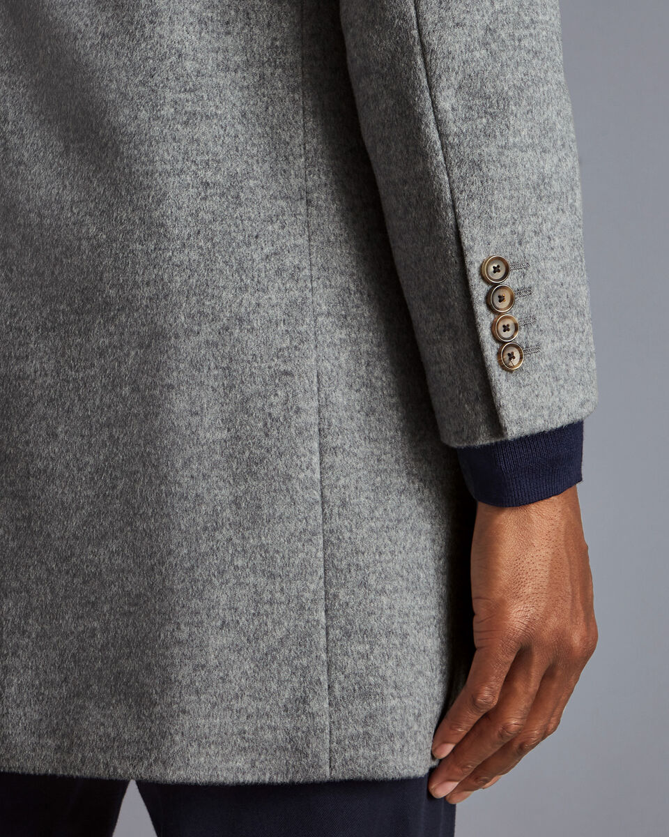 Wool Overcoat - Grey | Charles Tyrwhitt