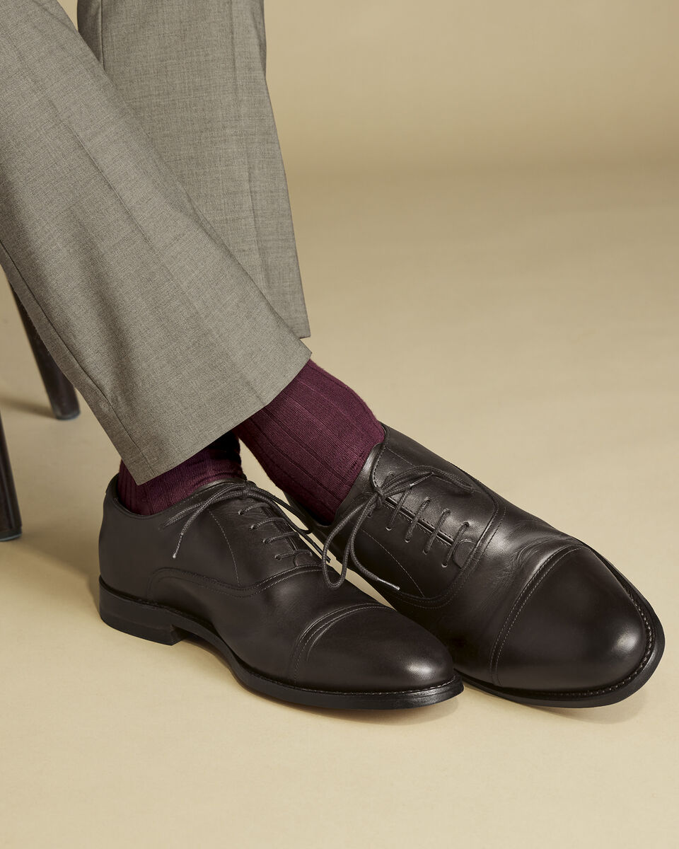 Leather Oxford Shoes - Dark Chocolate | Charles Tyrwhitt