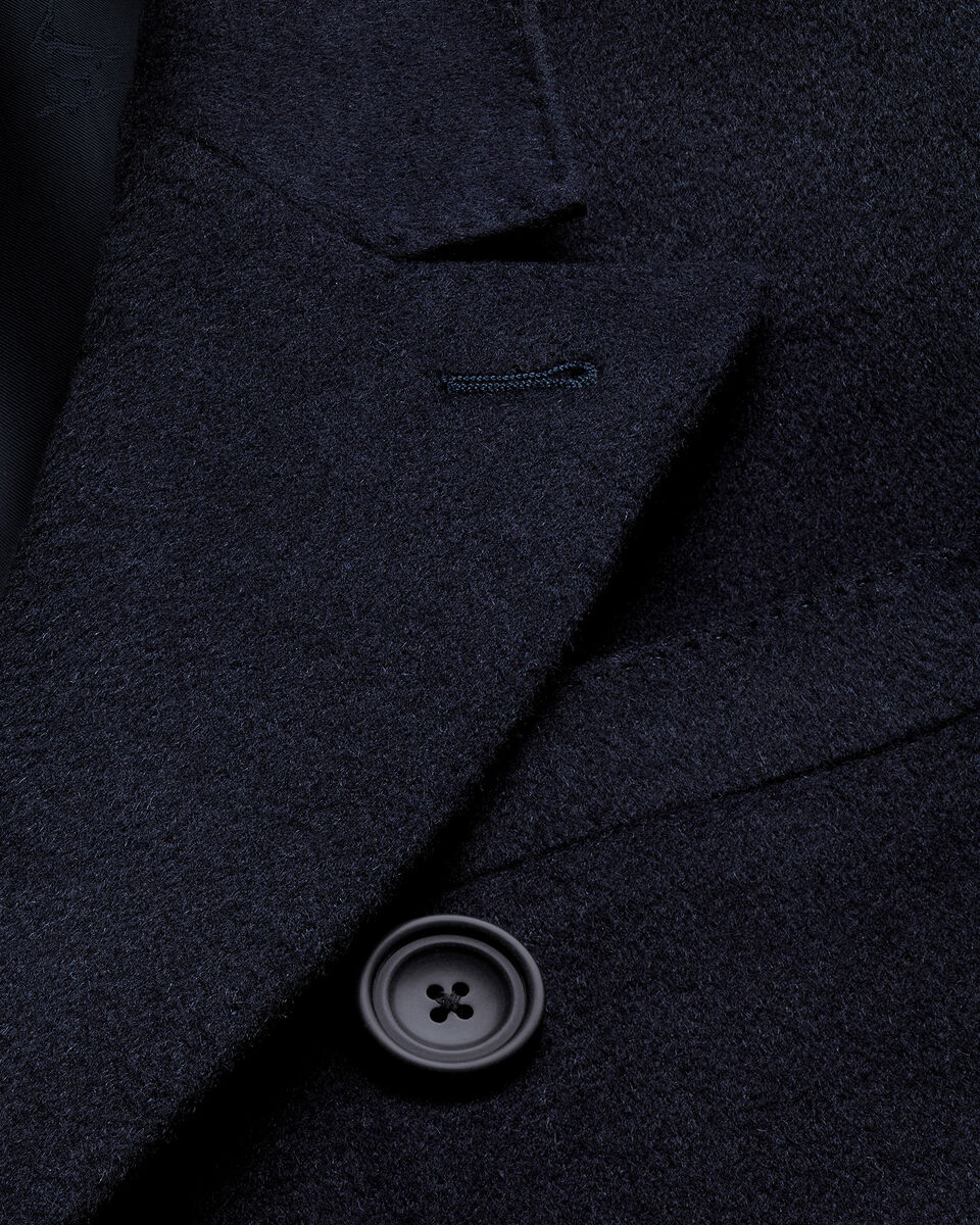 Double Breasted Wool Overcoat - Navy | Charles Tyrwhitt