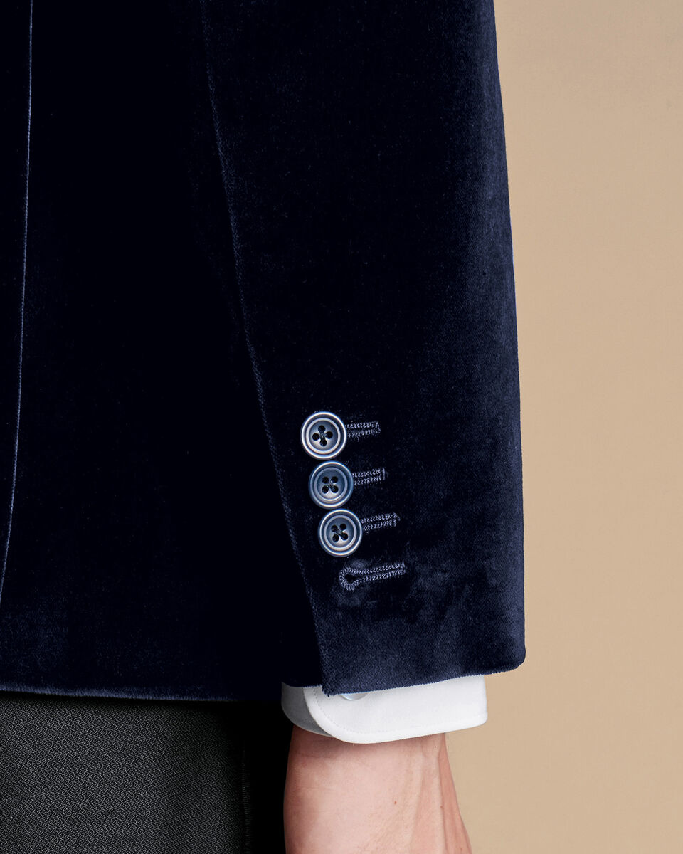Italian Velvet Jacket - Navy | Charles Tyrwhitt