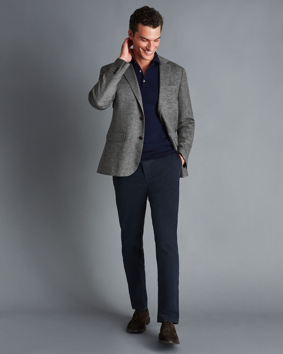 Texture Jacket - Grey Melange | Charles Tyrwhitt