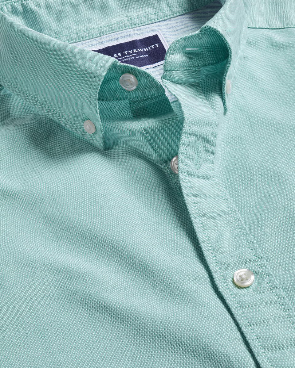 Button-Down Collar Stretch Washed Oxford Shirt - Spearmint | Charles ...