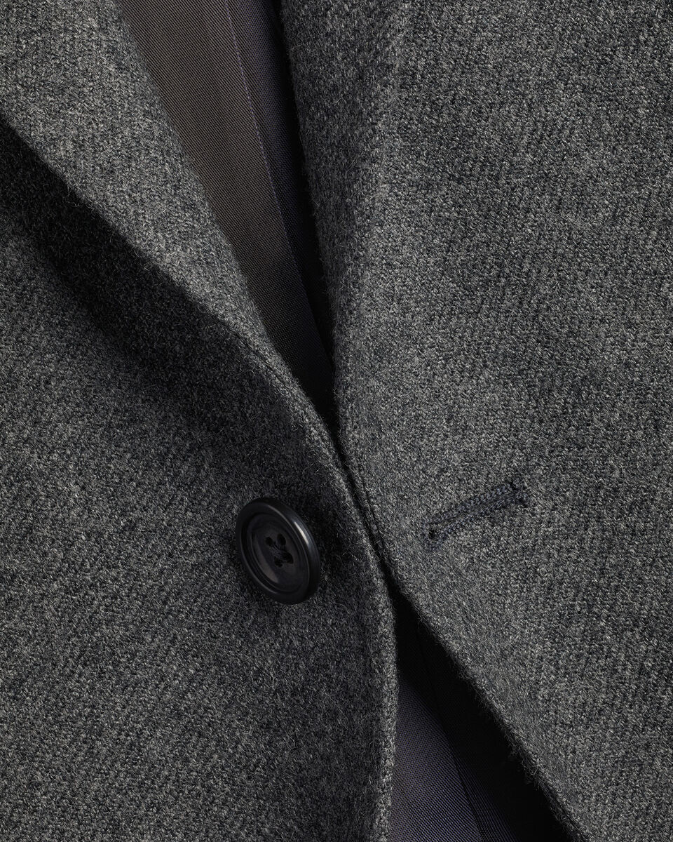 Twill Wool Texture Jacket - Gray | Charles Tyrwhitt