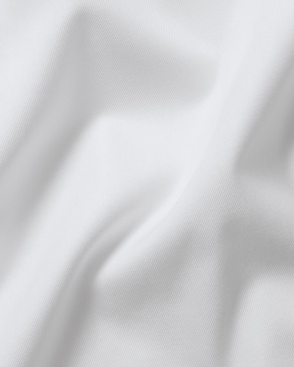 Semi-Cutaway Non-Iron Collar Twill Shirt with Printed Trim - White ...