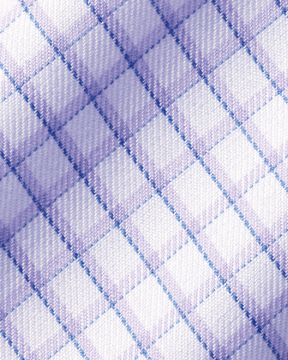 Non-Iron Two Color Check Shirt - Lilac Purple | Charles Tyrwhitt
