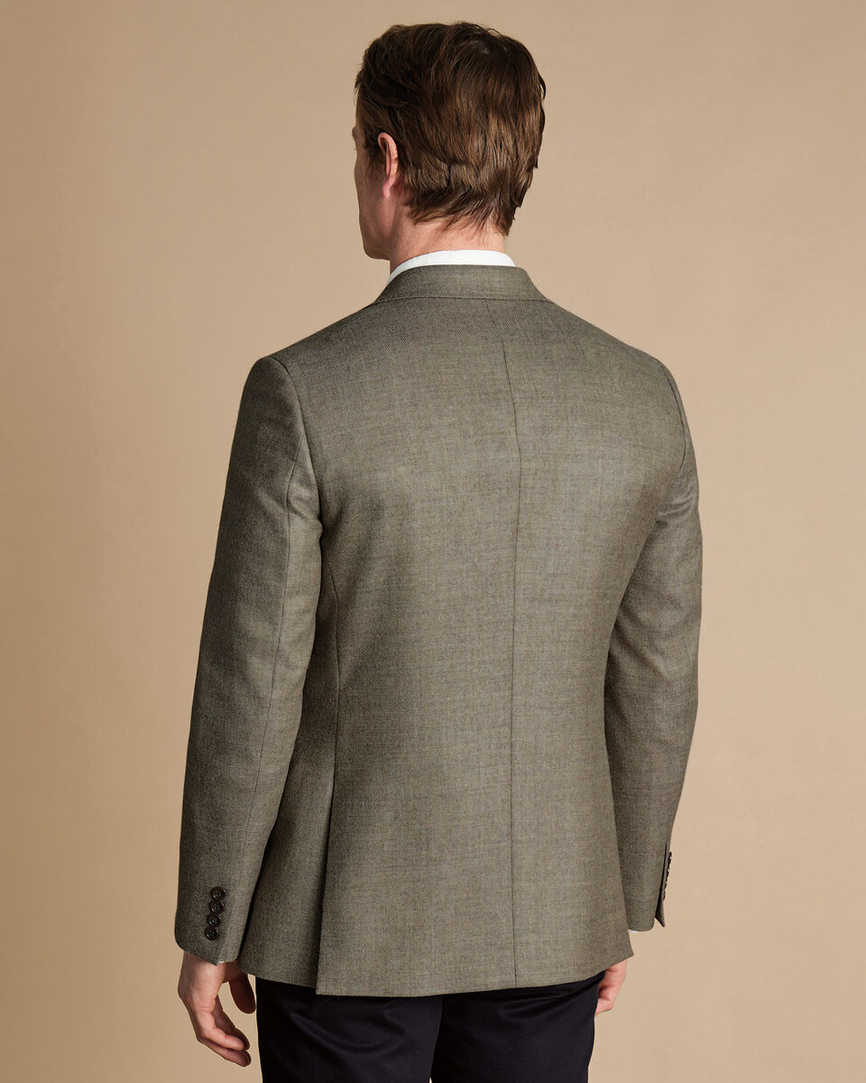 Wool Texture Twill Jacket - Stone | Charles Tyrwhitt