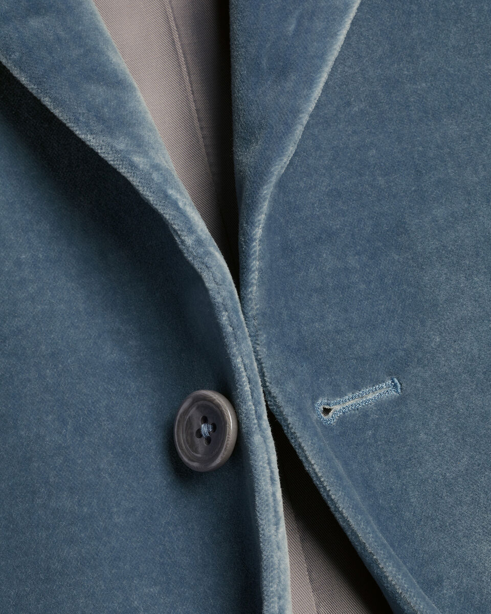 Italian Peak Velvet Jacket - Airforce Blue | Charles Tyrwhitt