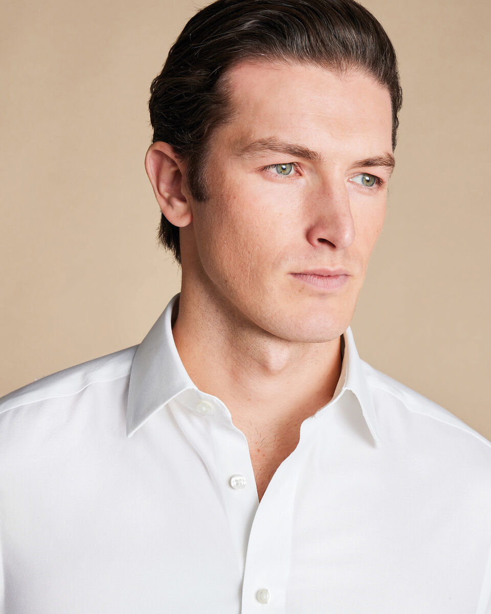 Non-Iron Twill Shirt - White | Charles Tyrwhitt