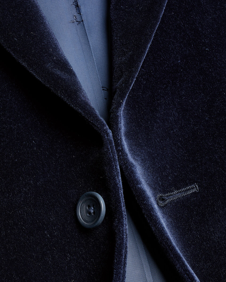 Italian Velvet Jacket - Navy | Charles Tyrwhitt