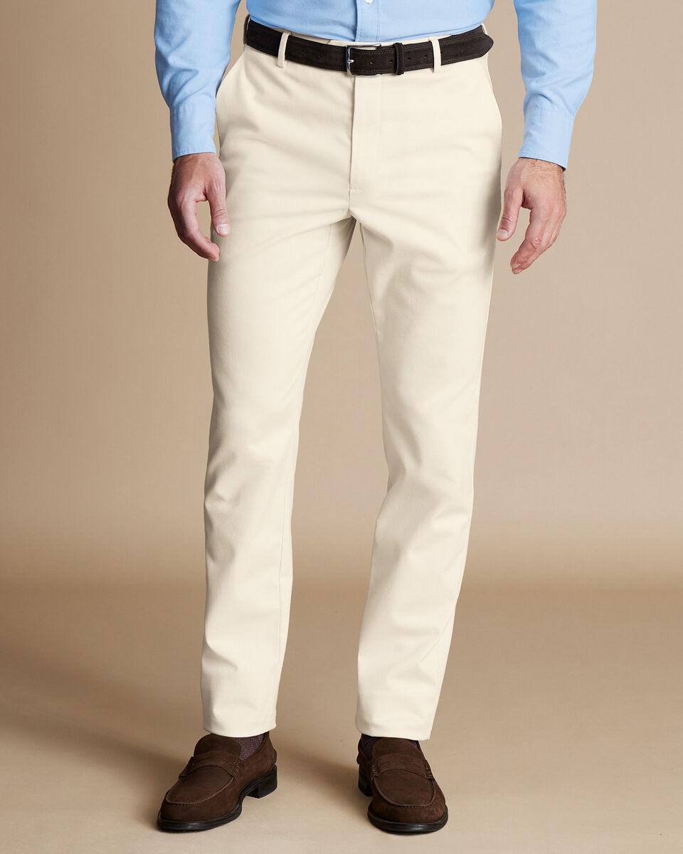 Ultimate Non-Iron Chinos - Ivory | Charles Tyrwhitt
