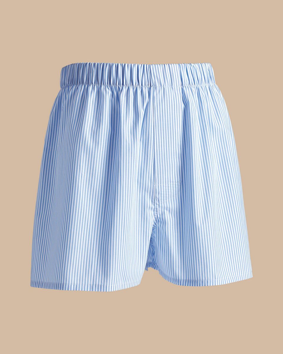 Stripe Woven Boxers - Cornflower Blue | Charles Tyrwhitt