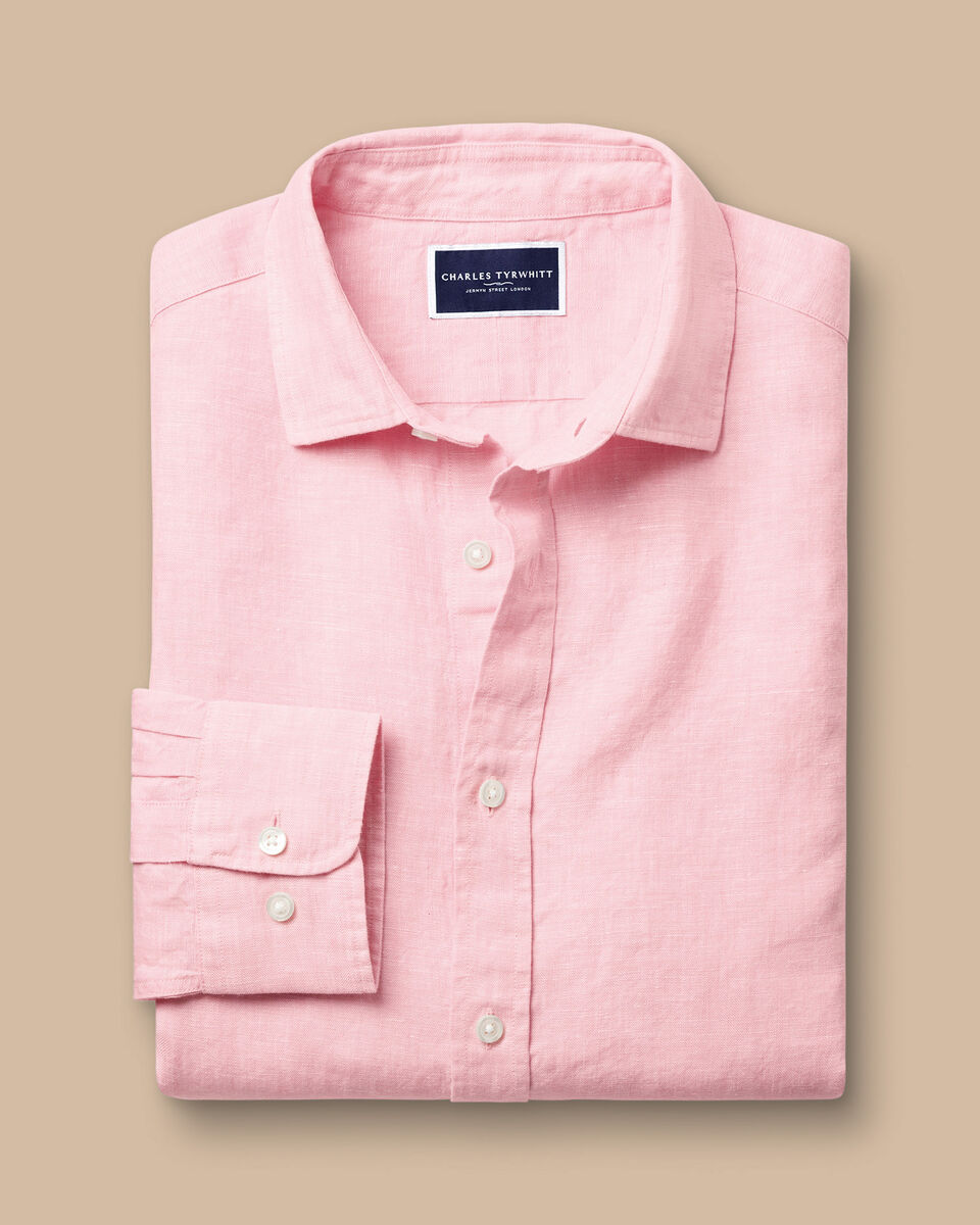 Pure Linen Shirt - Pink | Charles Tyrwhitt