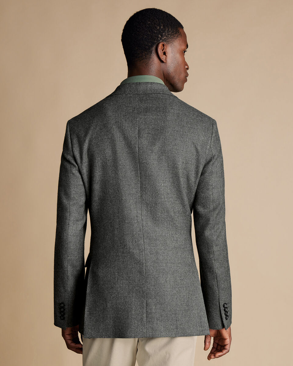 Twill Wool Texture Jacket - Gray | Charles Tyrwhitt