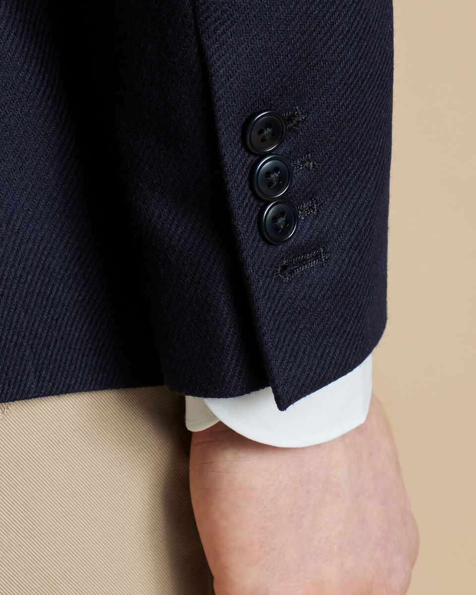 Wool Silk Jacket - French Navy | Charles Tyrwhitt