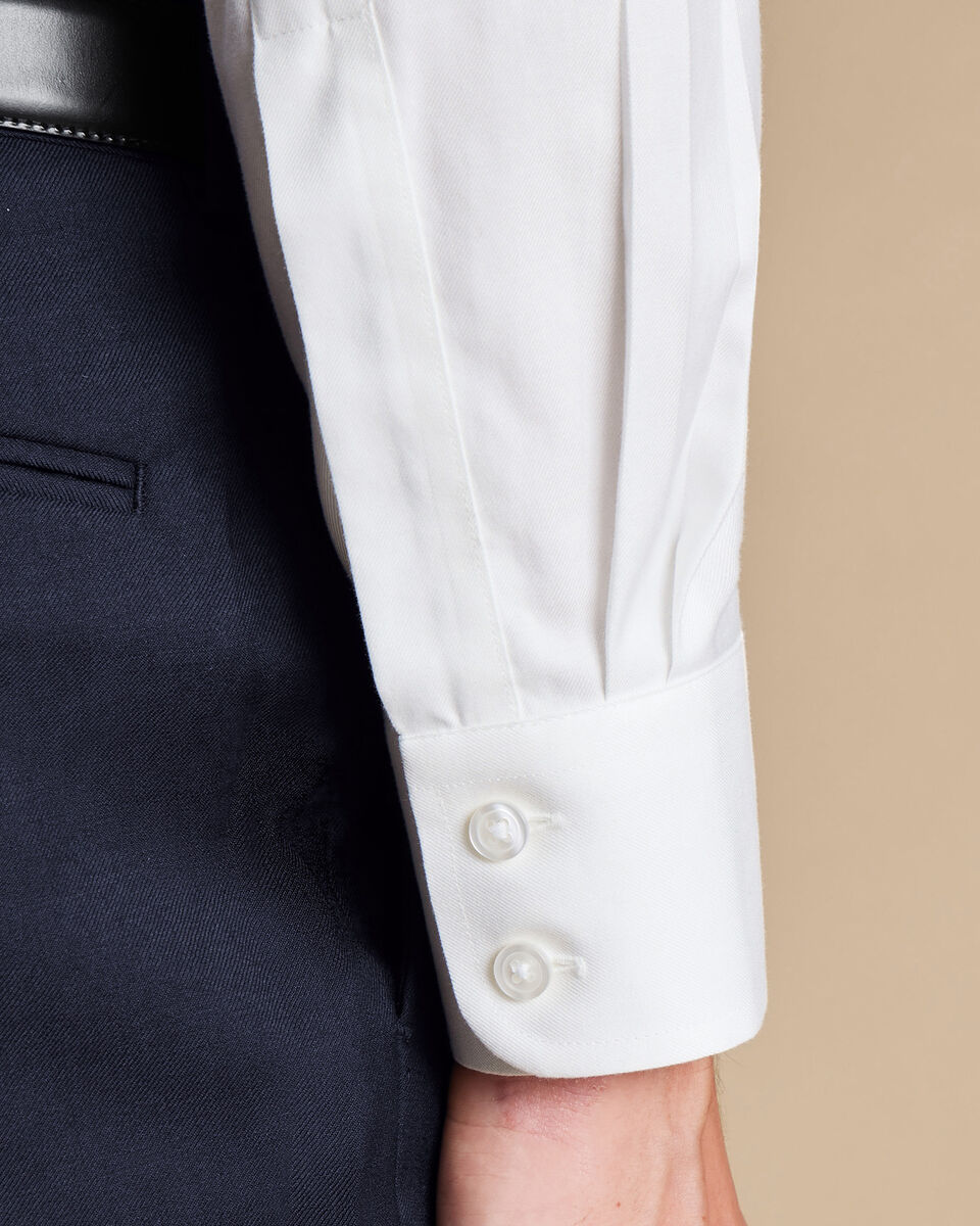 Non-Iron Twill Shirt - White | Charles Tyrwhitt