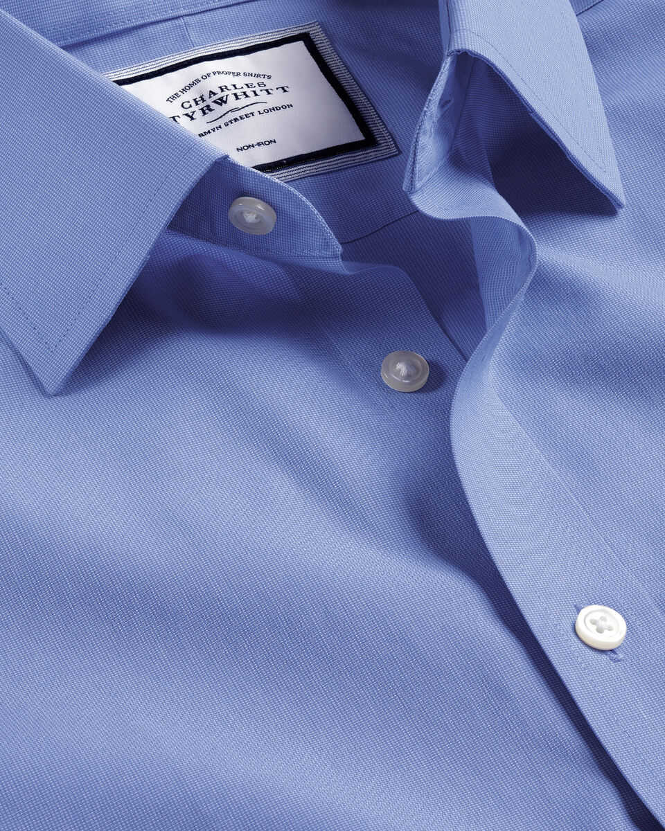 Non-Iron Poplin Shirt - Ocean Blue | Charles Tyrwhitt