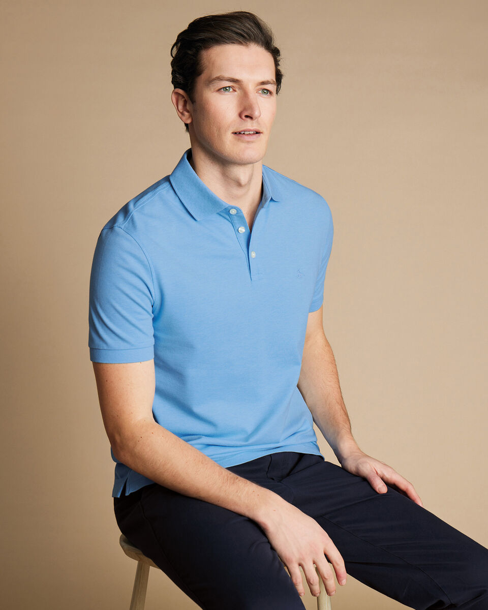 Tyrwhitt Pique Polo - Light Blue | Charles Tyrwhitt