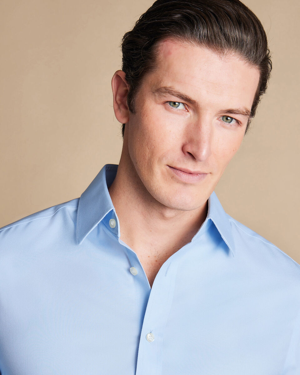 Chemise Col Classique Sérge Sans Repassage - Bleu ciel | Charles Tyrwhitt