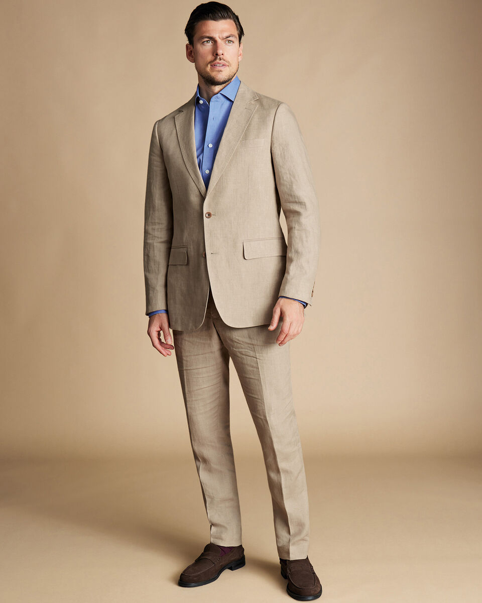 Linen Jacket - Taupe | Charles Tyrwhitt